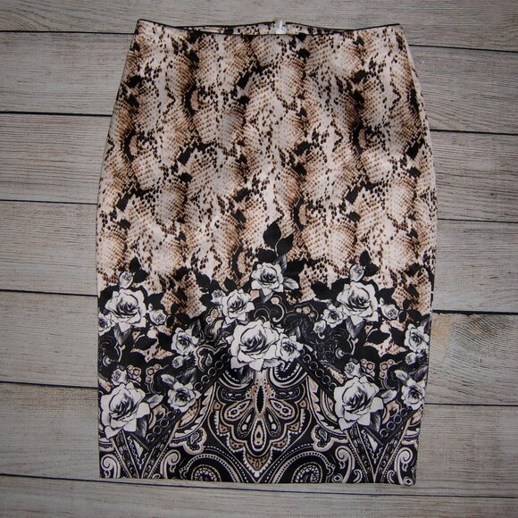 White House Black Market | Skirts | Whbm Snake Floral Print Pencil ...